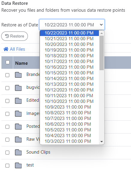 New Look: Data Restore – Support Center