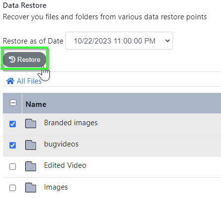 New Look: Data Restore – Support Center