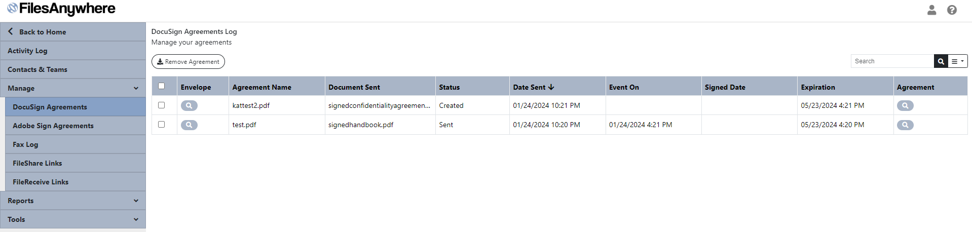 New Look: How to View DocuSign Agreements – Support Center