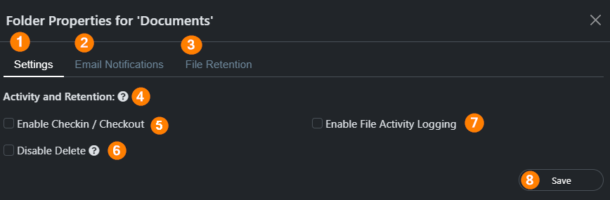 New Look: Folder Properties – Support Center