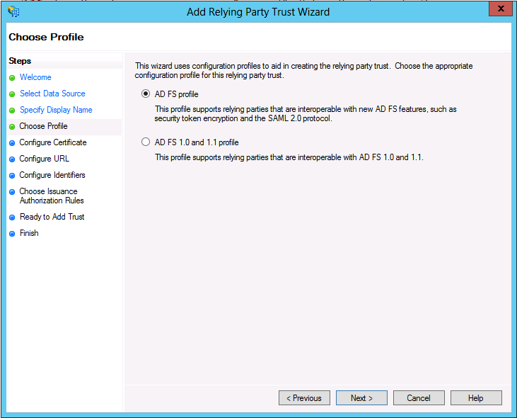 Configuring ADFS SAML 2.0 – Support Center