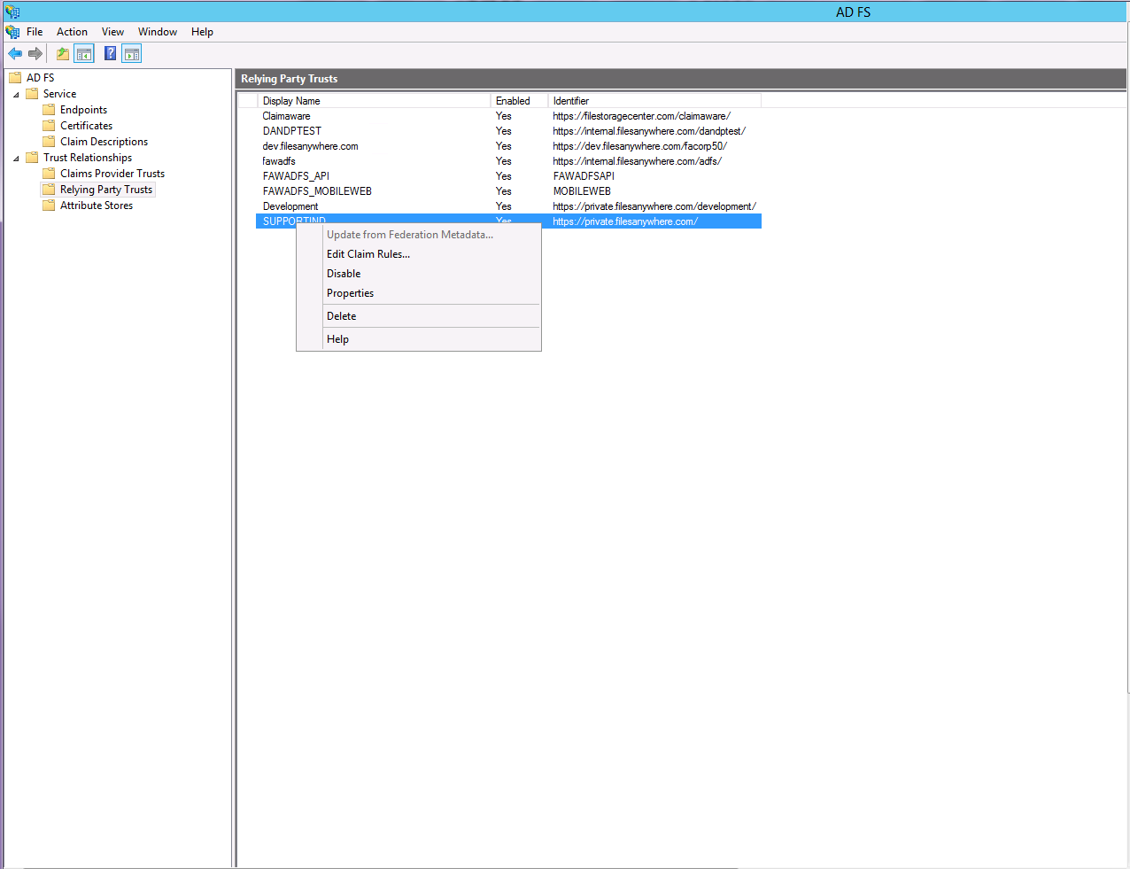 Configuring ADFS SAML 2.0 – Support Center