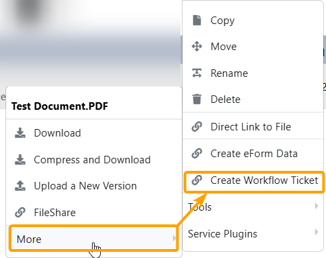 New Look: How to create a Workflow Ticket for a file – Support Center
